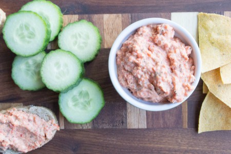 Roasted Red Pepper Dip {Greek Yogurt}