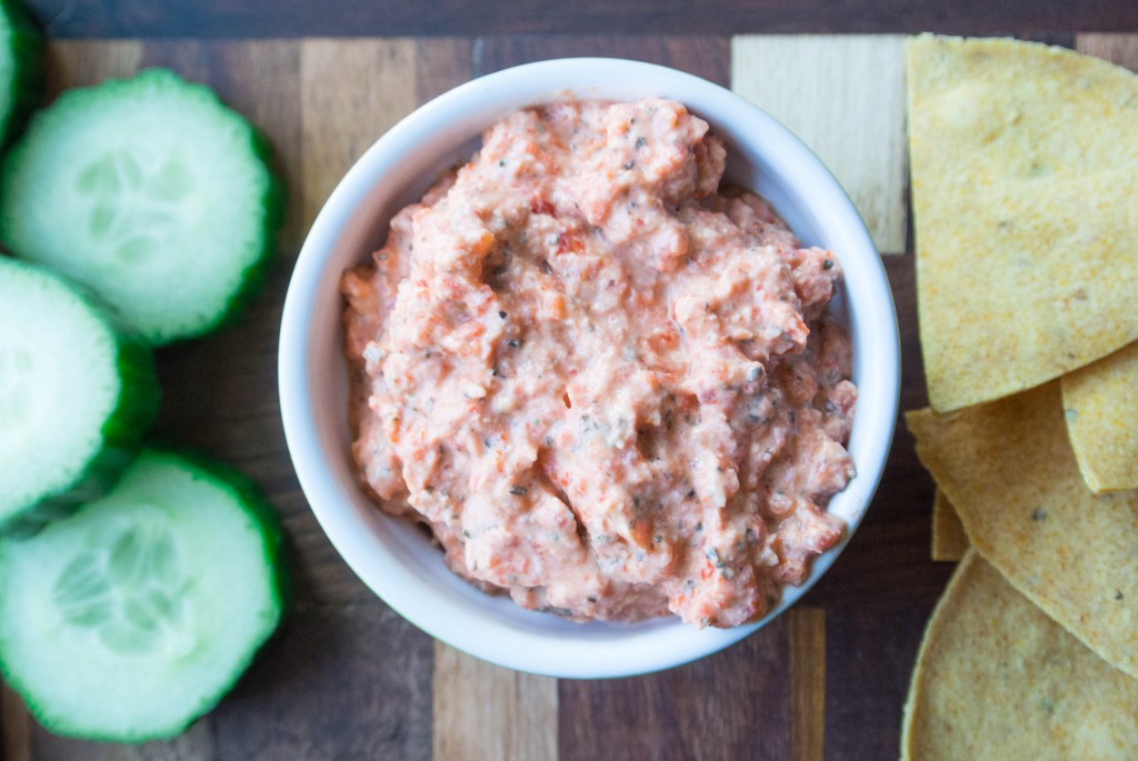 Roasted Red Pepper Dip {Greek Yogurt}